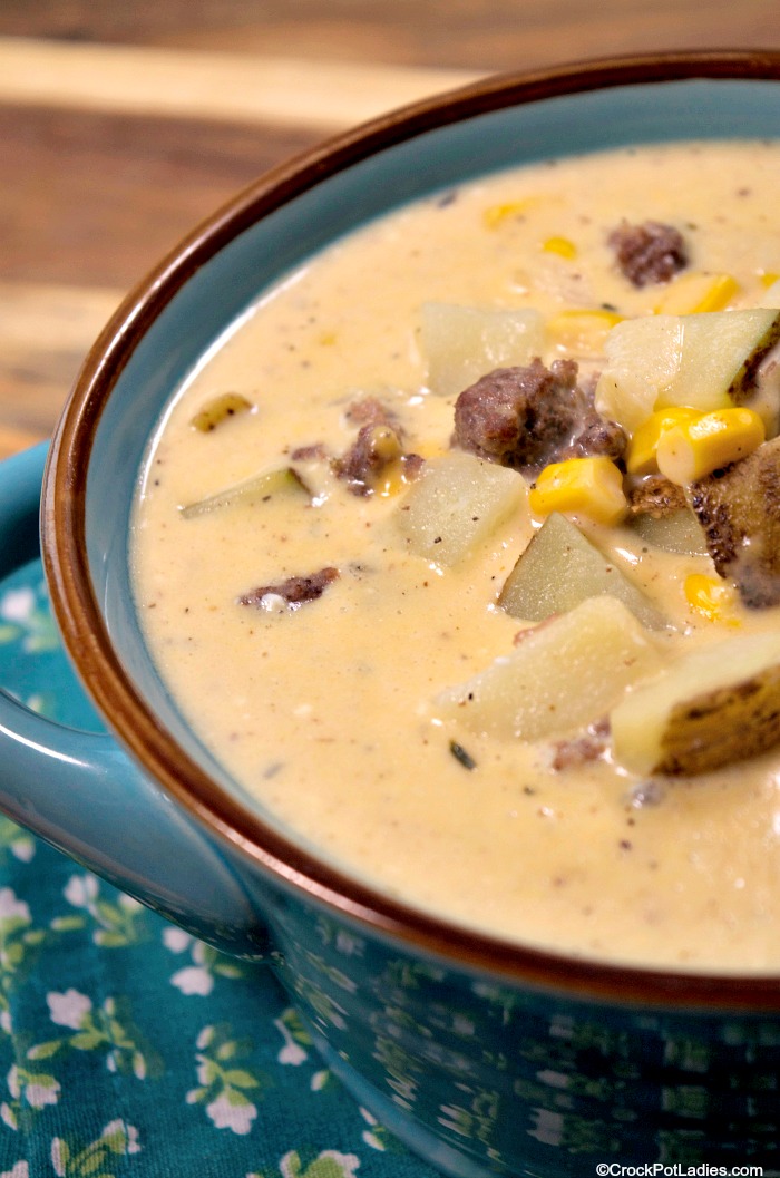 Crock-Pot Cheesy Harvest Potato Chowder - Crock-Pot Ladies