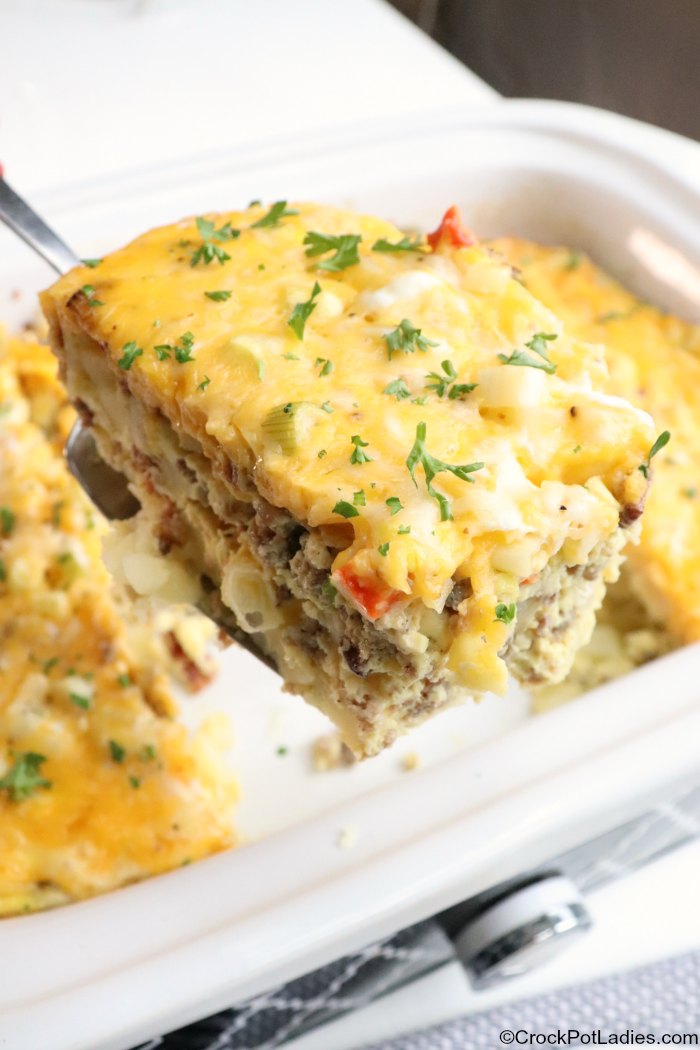 Crock-Pot Fully Loaded Breakfast Casserole + Video - Crock-Pot Ladies